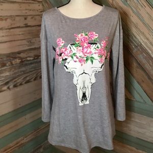 Tops | Lida Collection Cow Skull Tunic | Poshmark